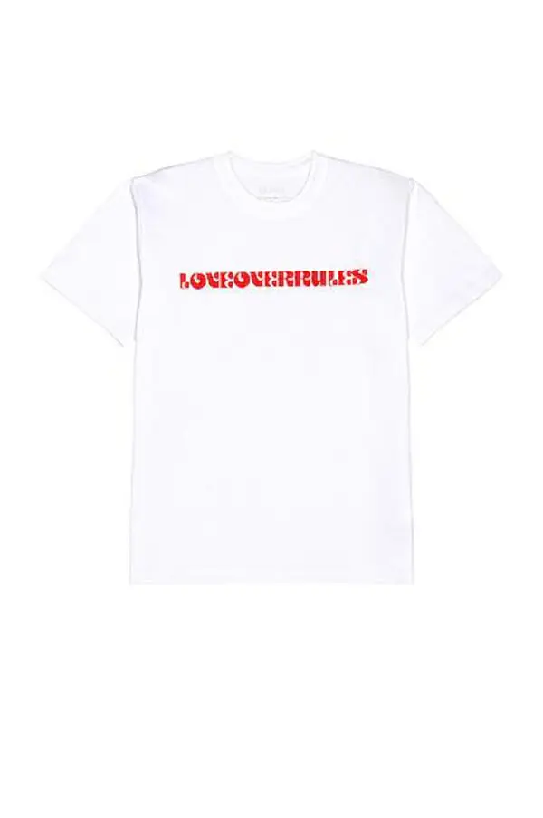 Sacai Hank Willis Thomas Graphic Tee In White In White & Red - 45